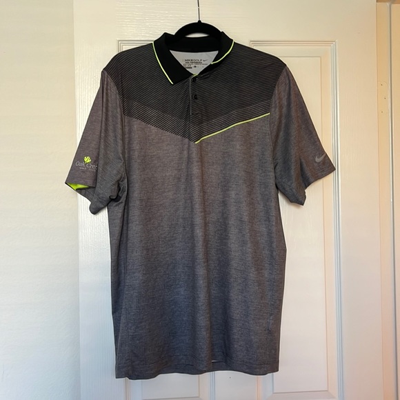 Nike | Shirts | Nike Golf Shirt In Mens Large With Neon Green Detail ...